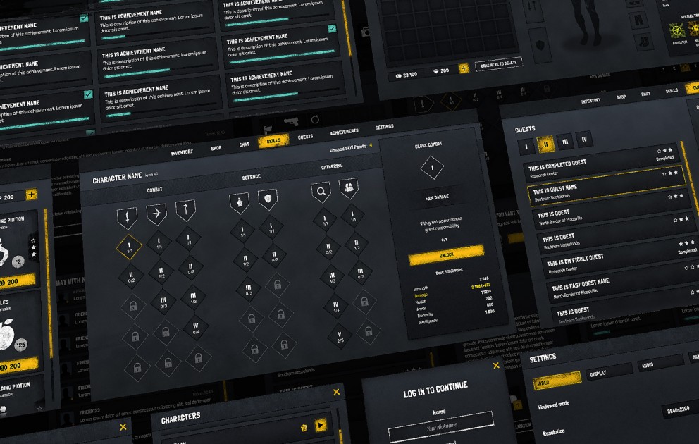 Horror Grunge Dark GUI / UI Kit